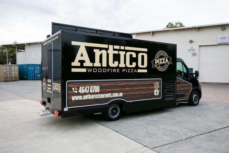 Antico Pizza | Custom Built Woodfire Pizza Truck - Van Demons Vans