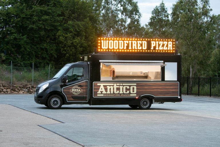 Antico Pizza | Custom Built Woodfire Pizza Truck - Van Demons Vans