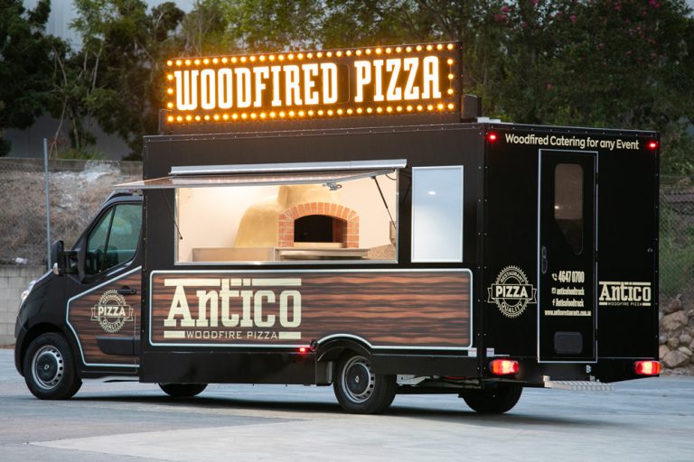 Antico Pizza | Custom Built Woodfire Pizza Truck - Van Demons Vans